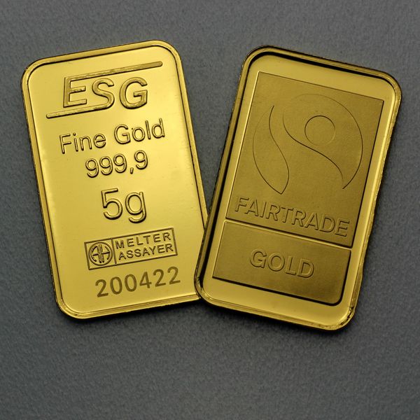 5g Fairtrade Goldbarren aus fair abgebautem und gehandeltem Gold | ESG