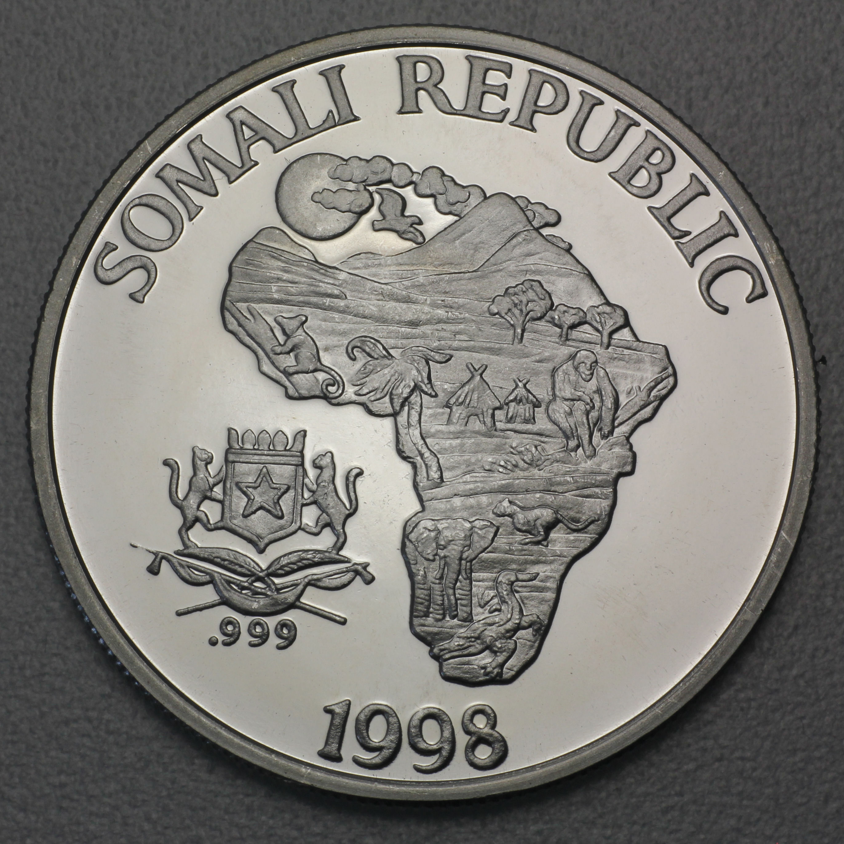 Somalia Monkey Silbermünzen African Wildlife Affe