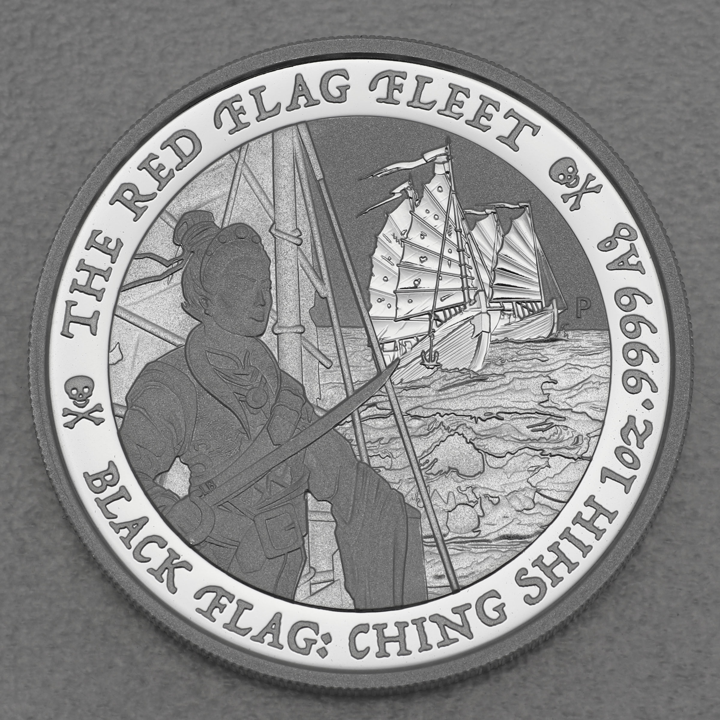Tuvalu Black Flag Piratenschiffe Silbermünzen